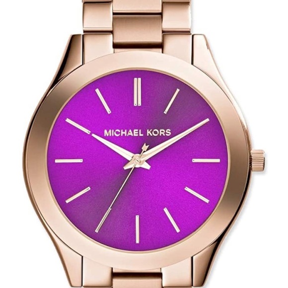 Michael Kors | Jewelry | Michael Kors Womens Slim Runway Rose Gold ...